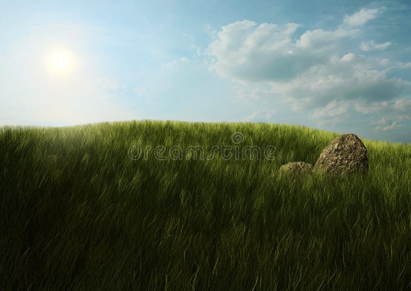 Rocks on grass stock photo. Image of easter, paths, field - 12612136