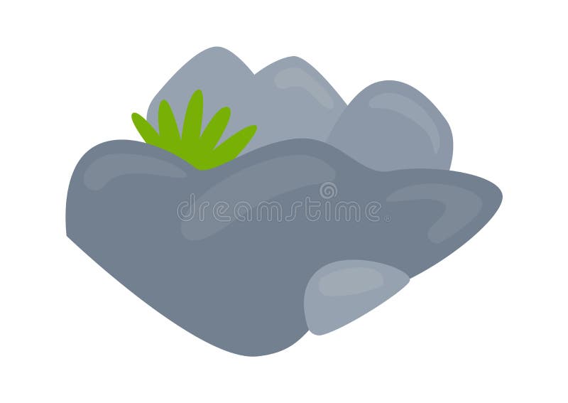 Rocks with Grass Flat Icon Landscape Elements Stock Vector ...