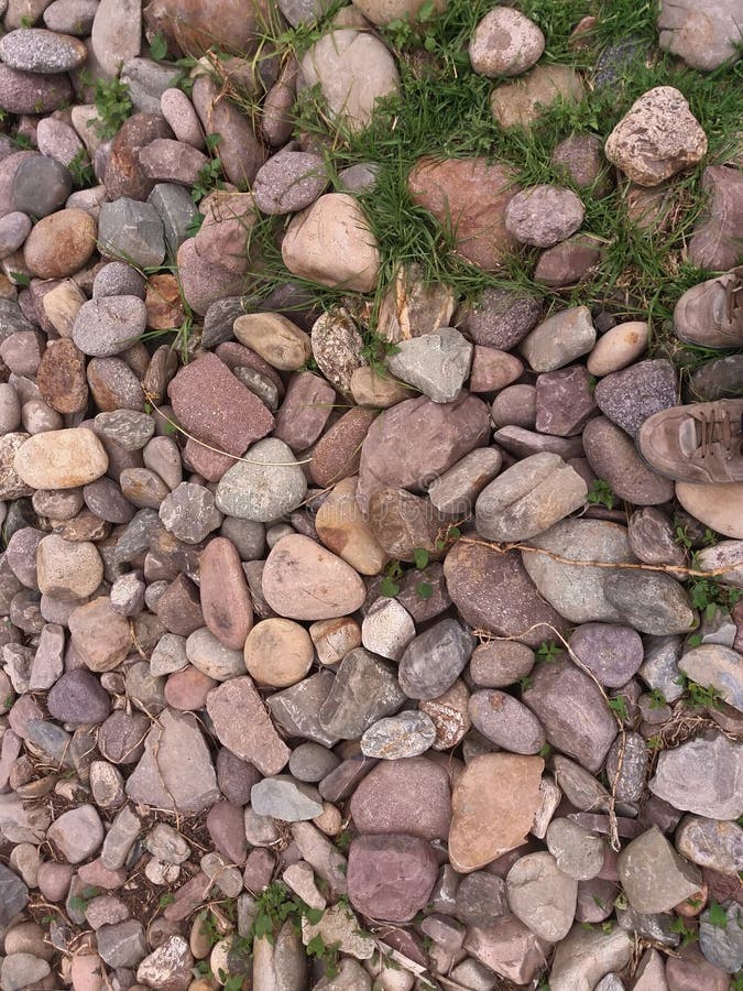 Rocks and green grass stock photo. Image of dirt, fall - 132678436