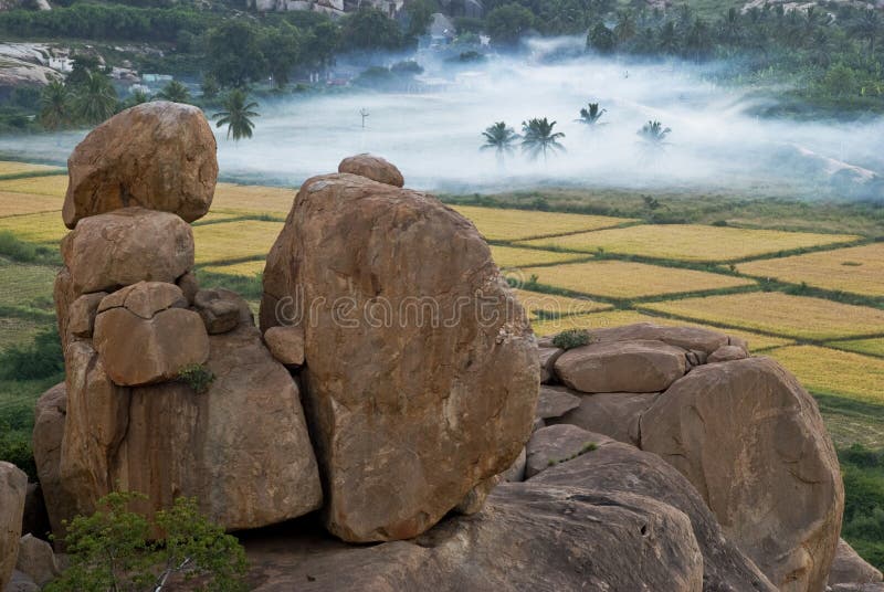 Rocks in Hampi stock photo. Image of fields, karnataka - 25297934