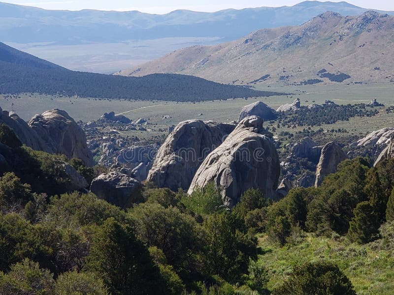 Rocks and High Desert Plain Plants Stock Photo - Image of geology ...