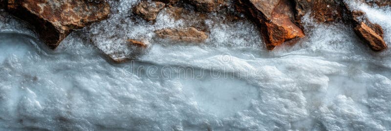 Rocks and Ice Formations Creating a Natural Contrast in a Cold ...