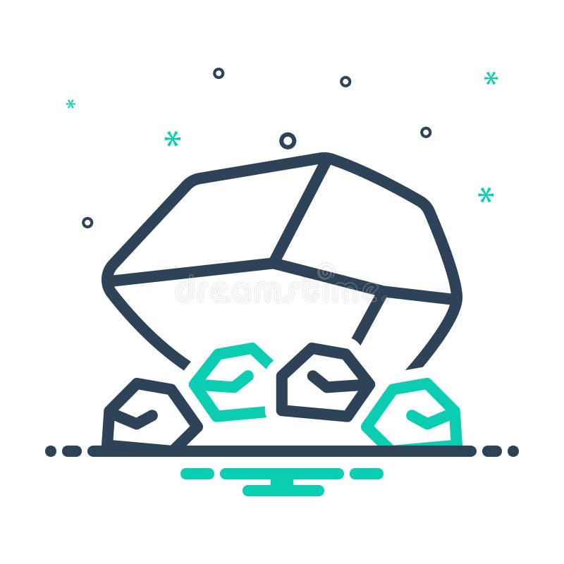 Mix Icon for Rocks, Cliff and Reef Stock Vector - Illustration of ...