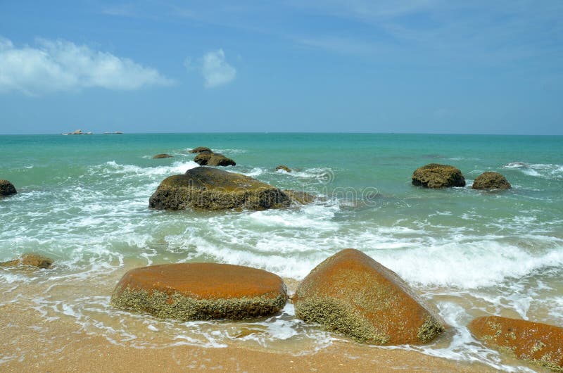 Rocks Inside the Sea in Hainan, China Stock Photo - Image of china ...