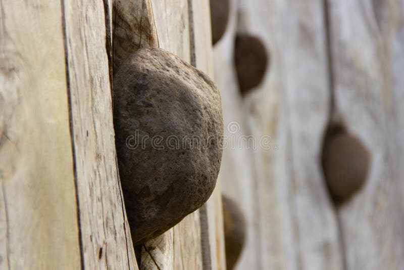 Rock Inside a Wooden Wall, Abstract a Side Angle Shot Stock Photo ...