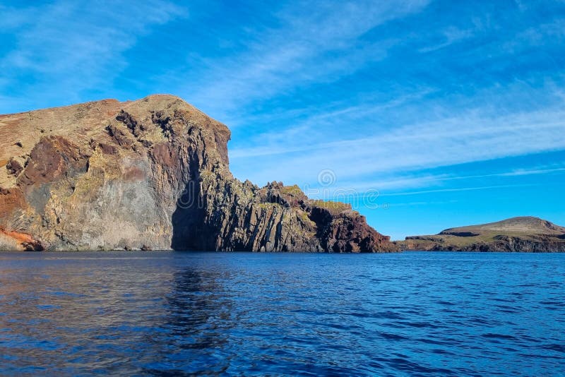 The Rocks of the Island in the Atlantic Ocean Against the Background of ...