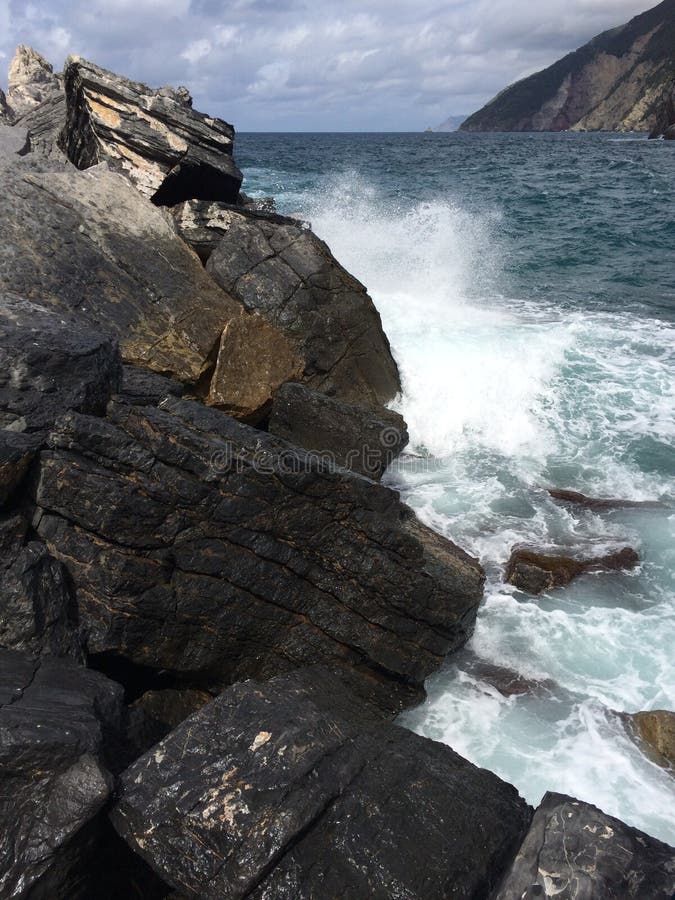 Rocks in Italian sea stock photo. Image of shore, cliff - 78571702