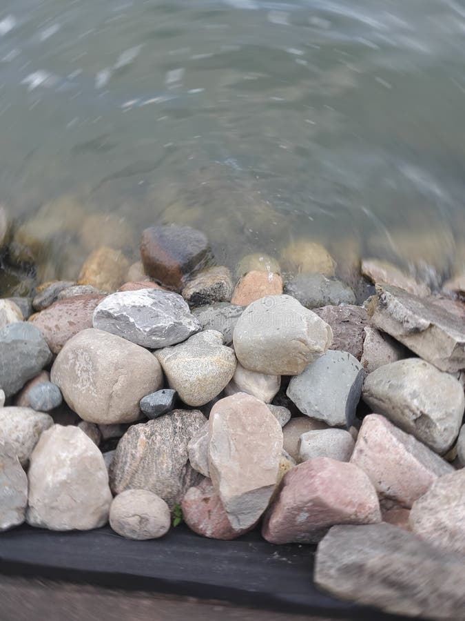 Rocks on the Lake in Indiana Stock Photo - Image of pebble, shore ...
