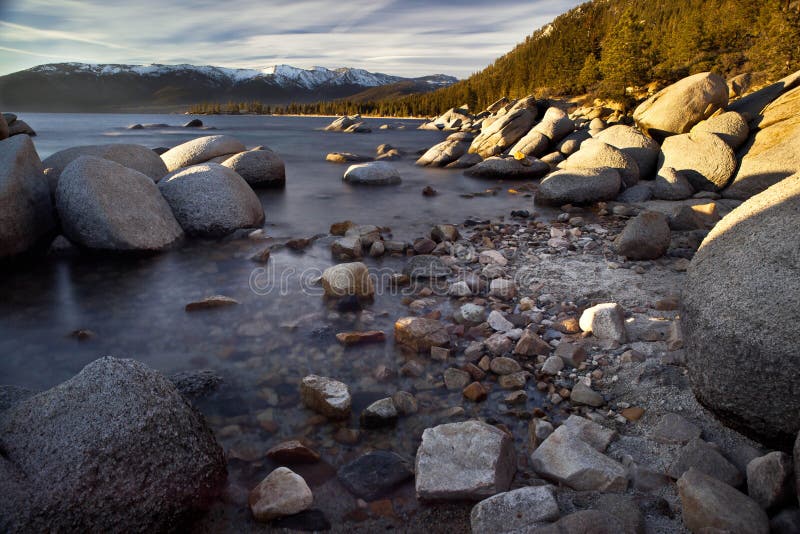 Rocks in Lake Tahoe stock image. Image of water, forest - 39106677