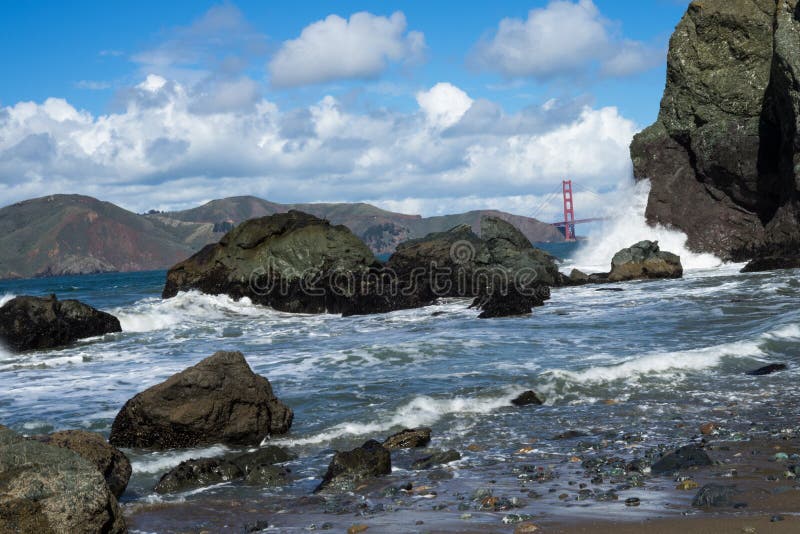 Rocks in Lands End, San Francisco Stock Photo - Image of shine ...
