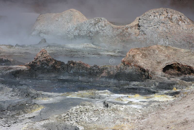 Rocks and Lava in Sol De Manana Stock Image - Image of volcanic, geyser ...