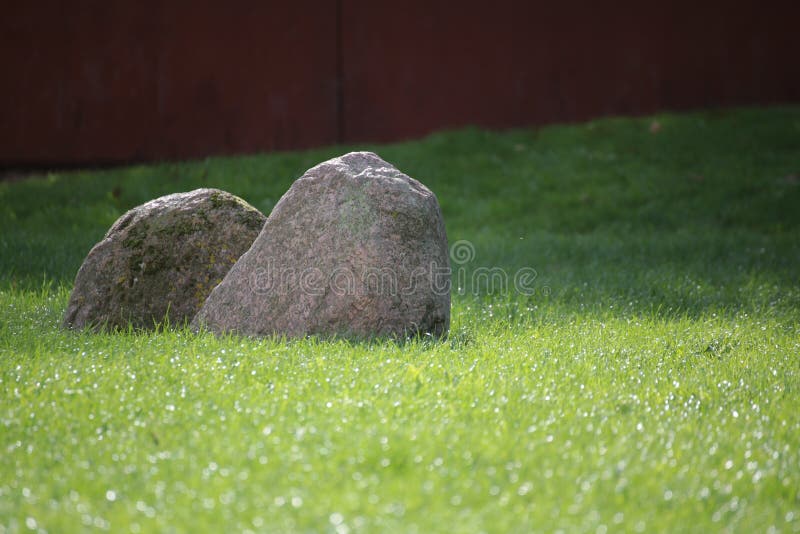 Rocks on Lawn stock photo. Image of effect, back, created - 46829608