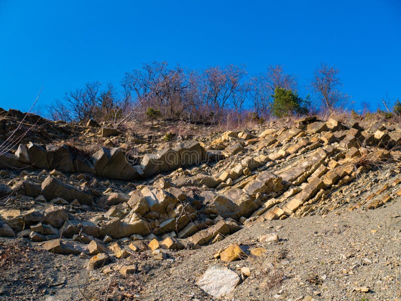 Rocks Lit by the Sun at Sunset Stock Image - Image of geology, rocky ...