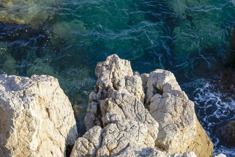 Rocks on the Mediterranean Coast Stock Image - Image of large, rock ...