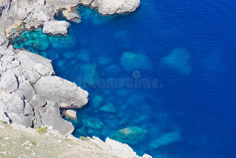 Rocks in Mediterranean Sea stock image. Image of green - 28325563