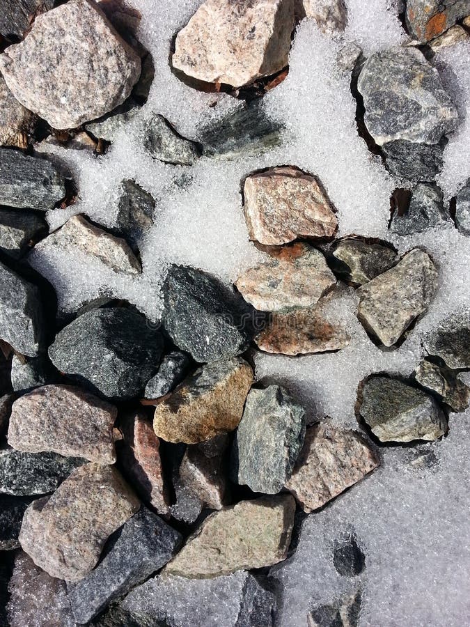Rocks with Melting Snow Back Ground Stock Image - Image of snow, winter ...