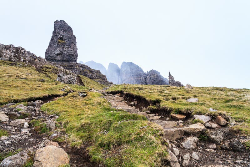 Rocks in the Mist on the Island Skye Stock Image - Image of tourism ...