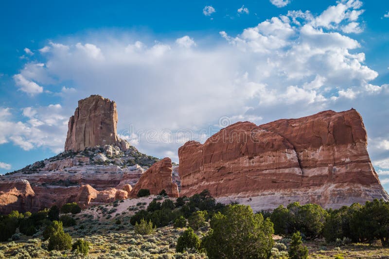 Rocks-monuments Against the Blue Sky. Deserted Arizona, USA Stock Image ...