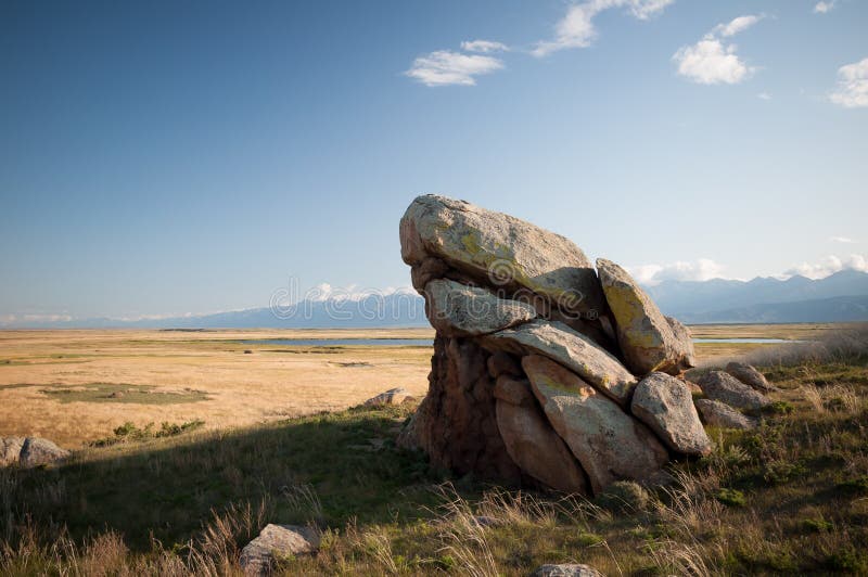 The Rocks on the Mountain Against the Blue Sky Stock Photo - Image of ...