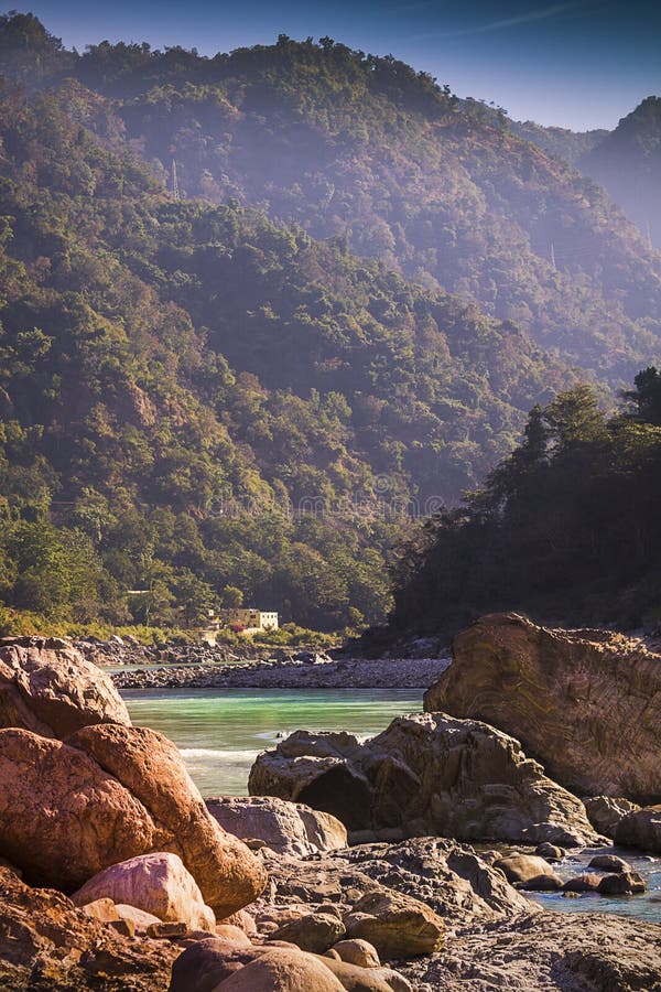 Rocks and Mountains in Rishikesh Stock Image - Image of mountain ...