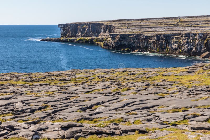 Rocks and Ocean in a Cliff in Inishmore Stock Photo - Image of stone ...