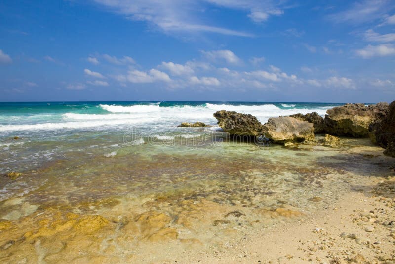 Rocks in ocean. Mexico. stock image. Image of spark, scene - 13789923