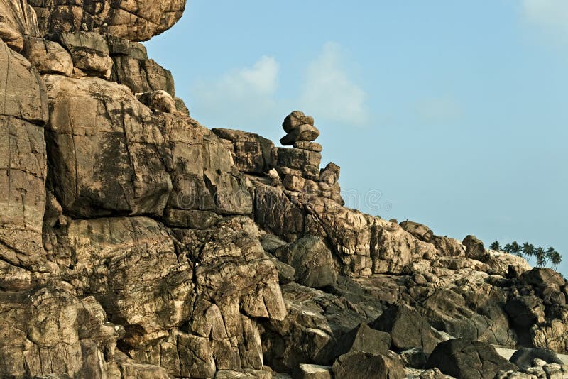 Rocks and palm trees stock image. Image of kovalam, scenics - 29397141