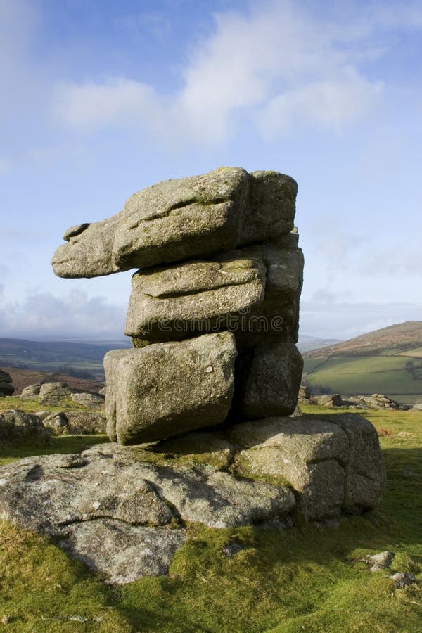 Rocks Piled Up Making Number 1 Stock Image - Image of english, devon ...