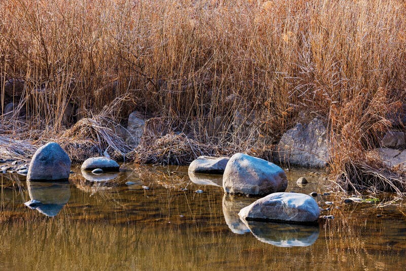 Rocks and Prarie Grass in a Serene Environment Stock Photo - Image of ...