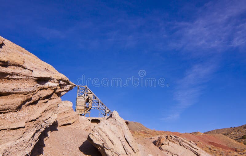 Rocks and Quicksilver Mine stock image. Image of west - 23536895