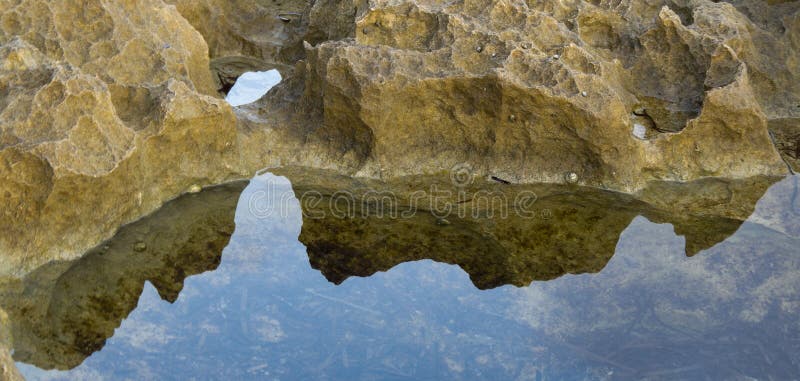 Rocks in Reflection of a Rock Pool Stock Photo - Image of rock ...