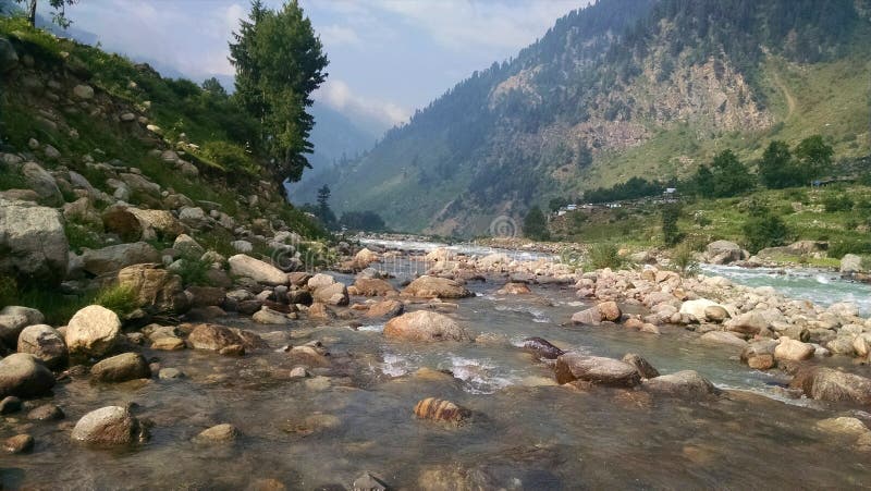 Rocks in a River stock image. Image of river, naran, pakistan - 85043485