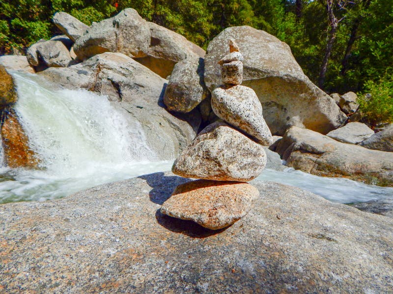 Rocks and a River with Waterfall Stock Photo - Image of small, water ...