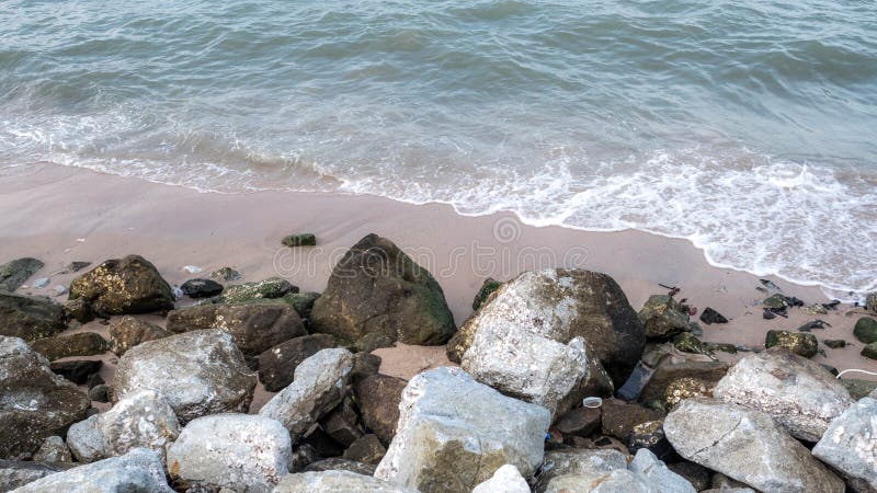 Rocks and Sand at the Beach, Beach on the Stock Photo - Image of adult ...