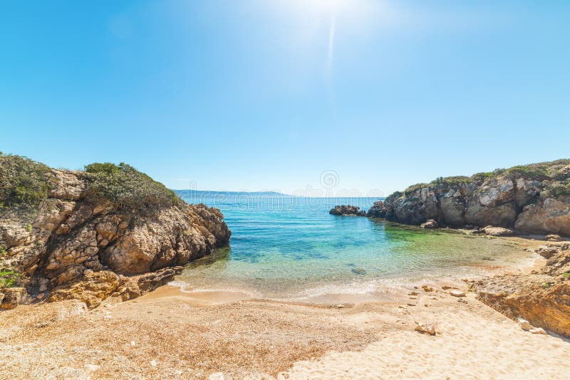 Rocks and Sand Under a Shining Sun in Sardinia Stock Image - Image of ...