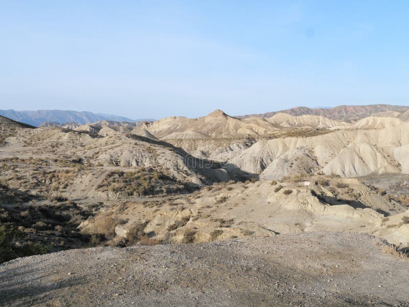 Rocks and Sandy Landscape in the Tabernas Desert Spain Stock Photo ...