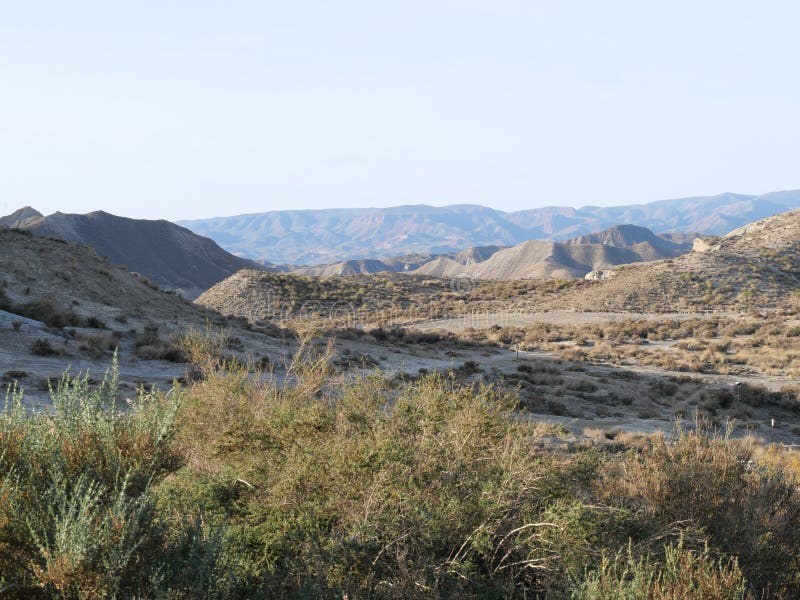Rocks and Sandy Landscape in the Tabernas Desert Spain Stock Image ...