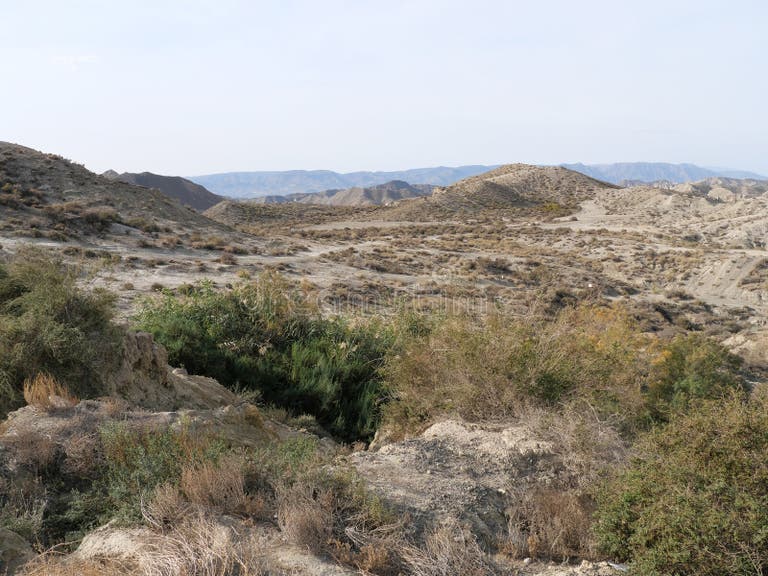 Rocks and Sandy Landscape in the Tabernas Desert Spain Stock Photo ...