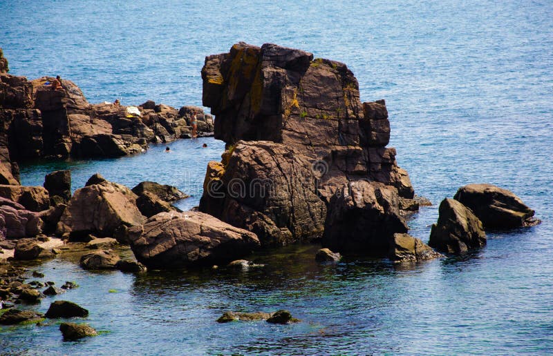 Rocks in the sea. stock photo. Image of coast, holiday - 25295406