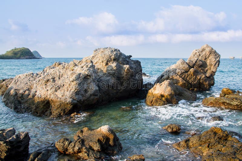 The rocks in the sea stock photo. Image of rock, water - 70425372