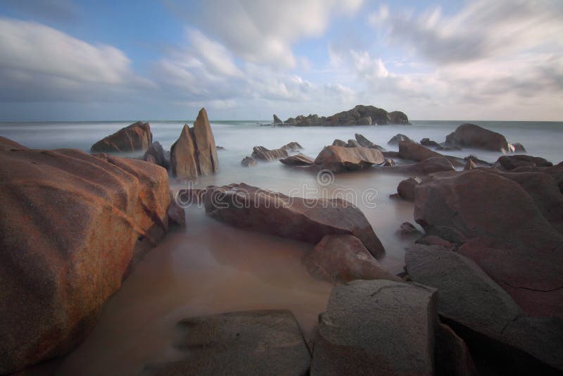 Rocks In Sea During Daytime Stock Image - Image of nature, seascape ...