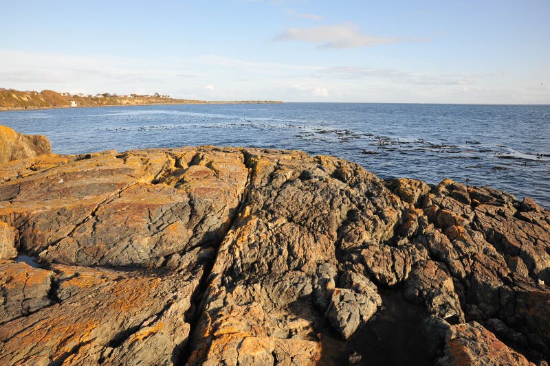 Rocks on sea shore stock image. Image of dusk, shape, scenery - 7376903