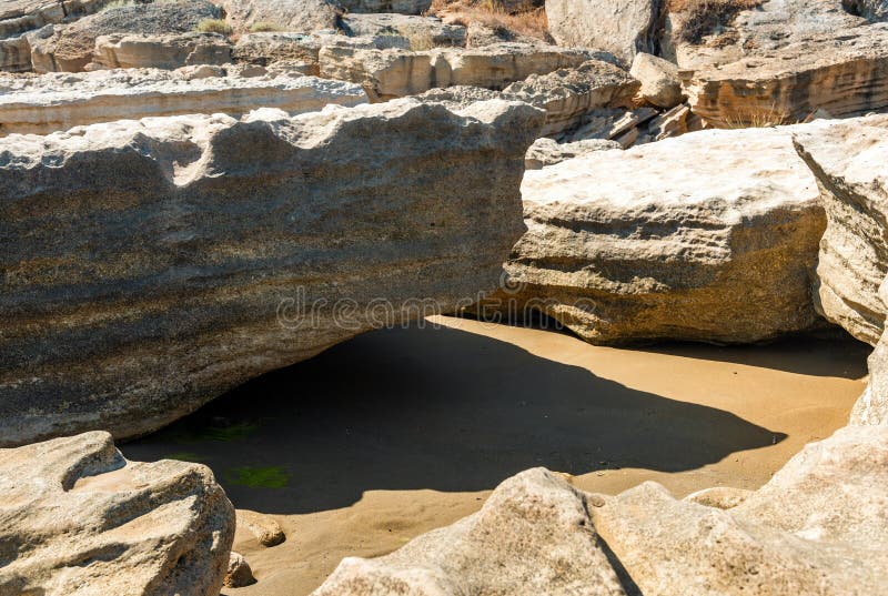 Rocks on the seashore stock photo. Image of travel, summer - 230360924