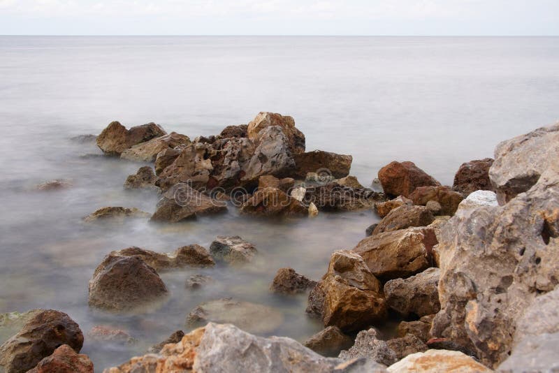 Rocks and Seashore for Background Stock Image - Image of rocky ...