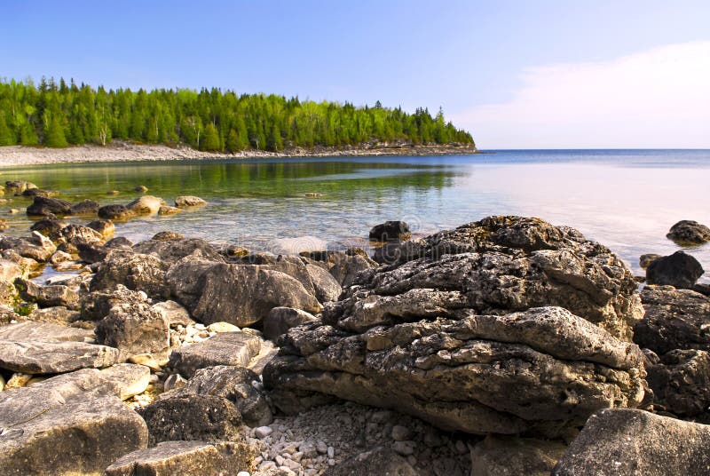 Rocks at Shore of Georgian Bay Stock Photo - Image of calm, park: 8076988