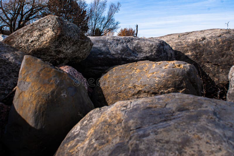 Rocks on the Shore of Lake Huron. Stock Image - Image of ontario, beach ...