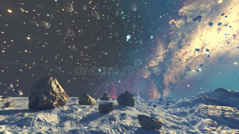 Group of Rocks on Snow Covered Ground Stock Photo - Image of frost ...