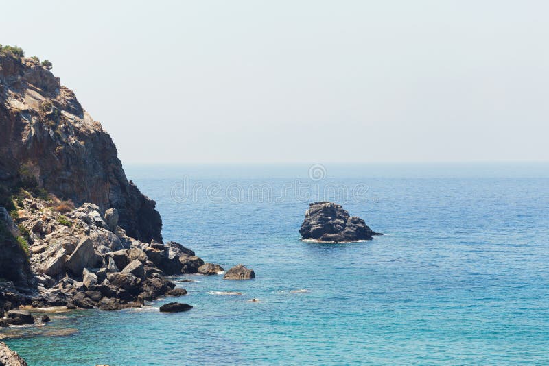 Rocks and Small Rock Island in the Sea Stock Image - Image of outdoors ...