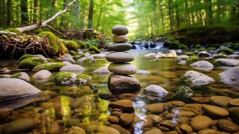 Zen meditation landscape stock illustration. Illustration of wilderness ...