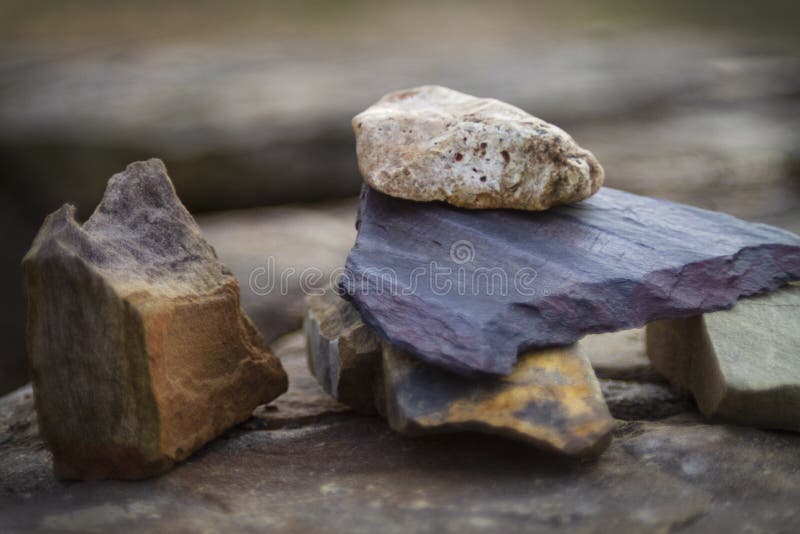 Rocks Stacked with Colors and Textures Stock Photo - Image of concept ...